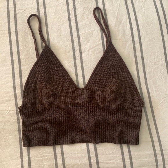 Tops | Knitted Spaghetti Crop Top | Poshmark